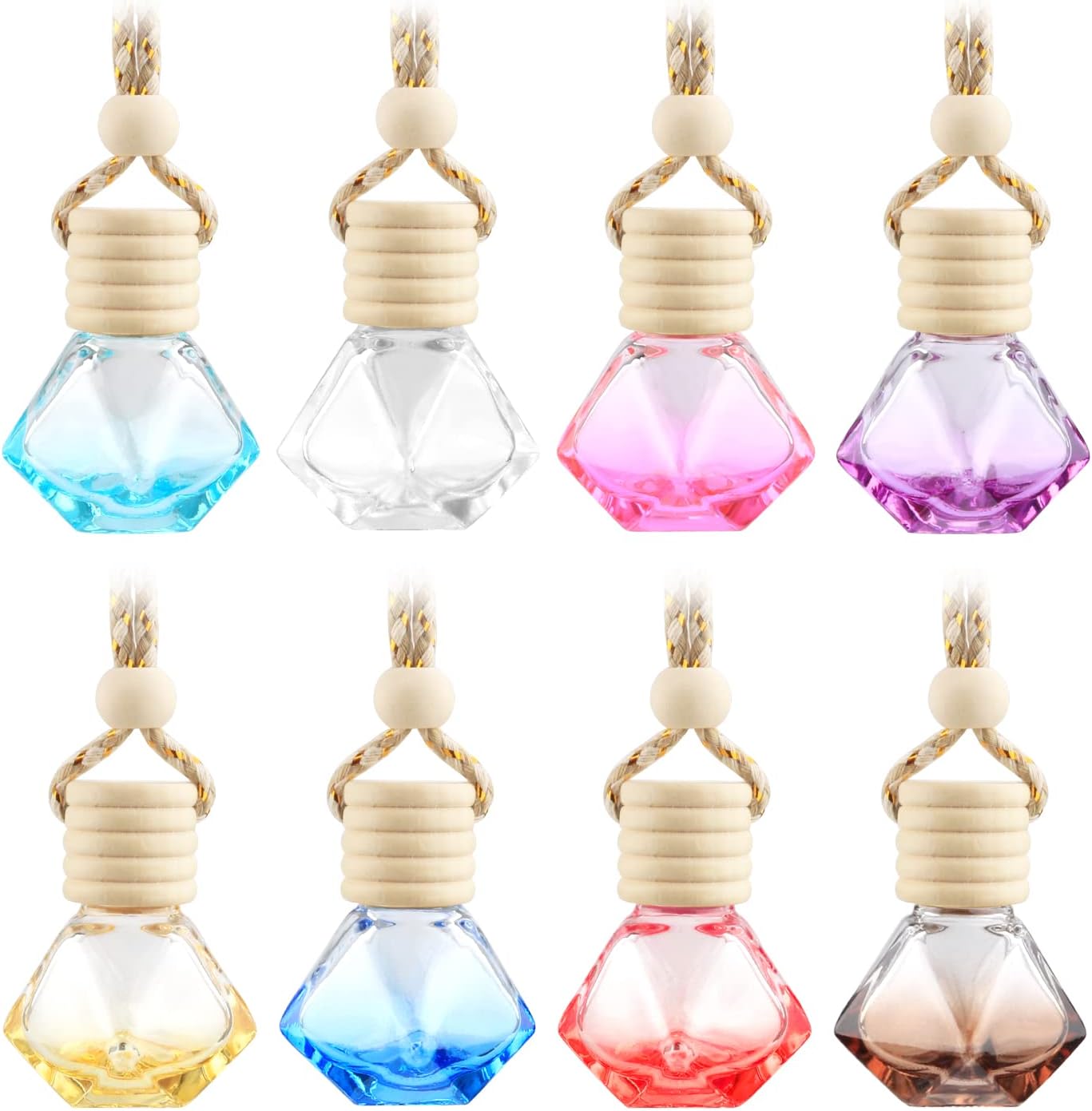 Amazon.com: 5PCS Car Clear Glass Perfume Bottle,Hanging Car Diffuser ...