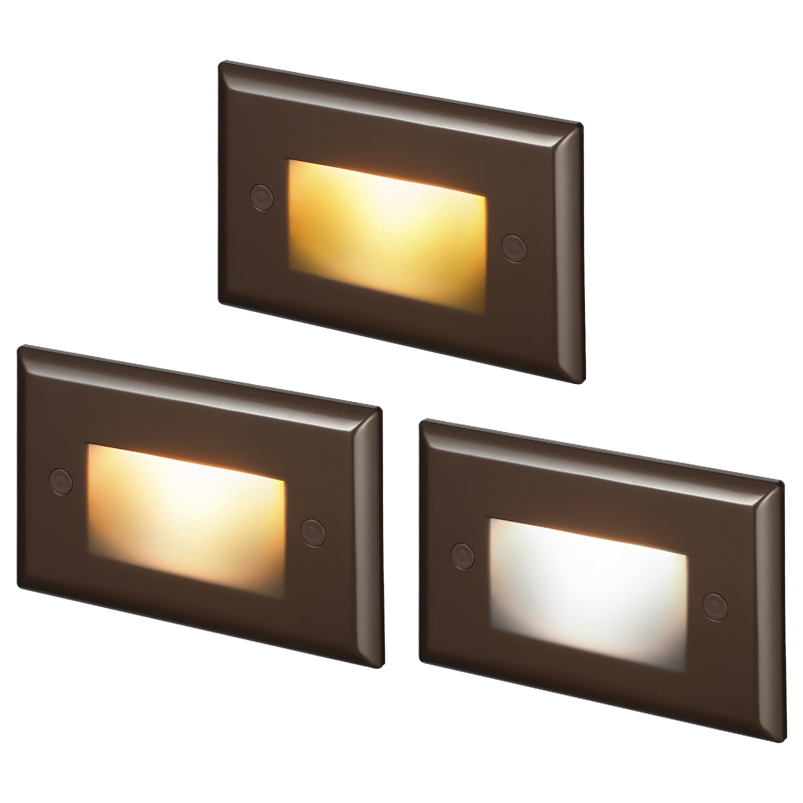 LEONLITE 3CCT LED Step Lights 120V-277V, 150LM 2.5W Dimmable Horizontal ...