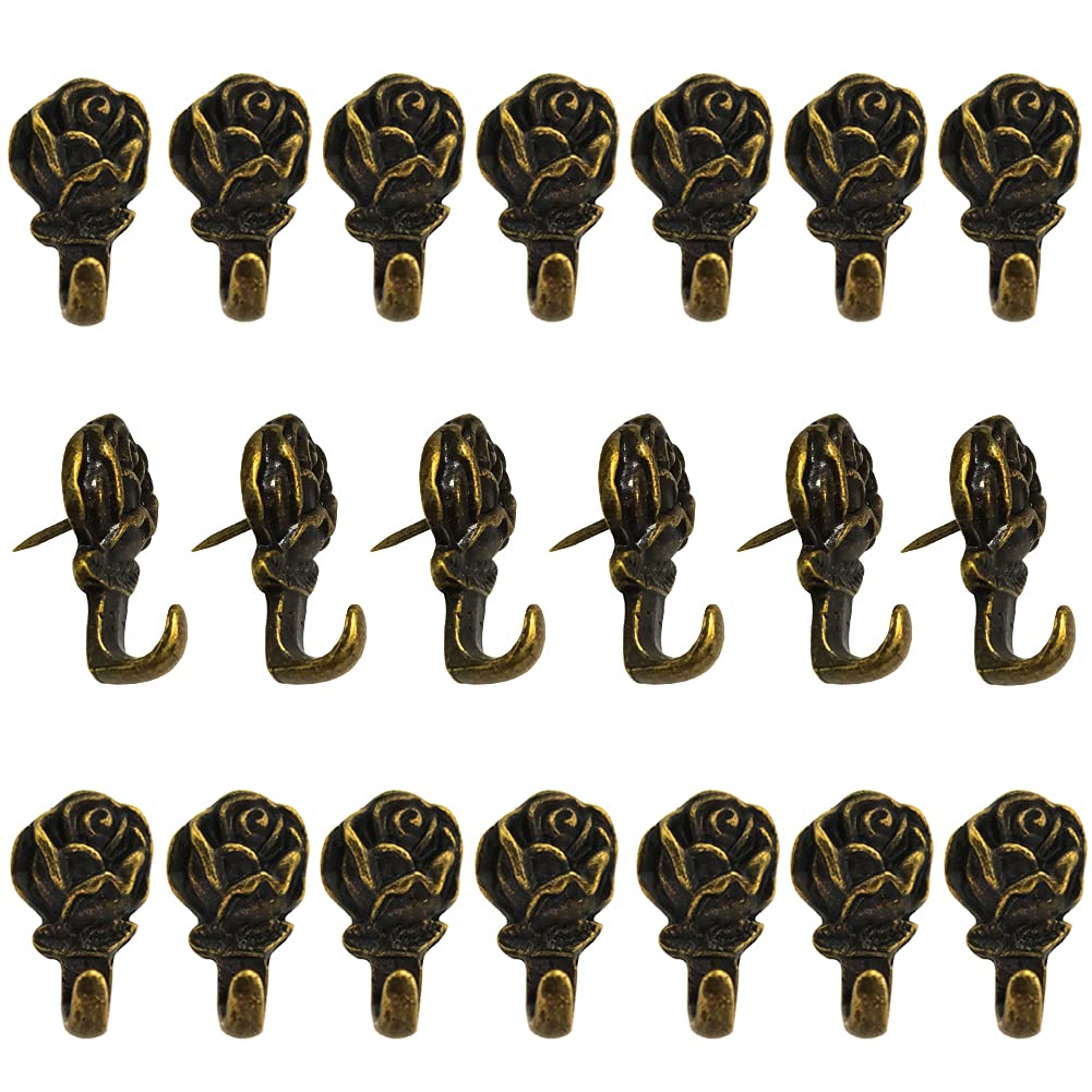 Amazon.com: Rose Push Pins Hanger 20 Pcs Antique Flower Drawing Pin ...