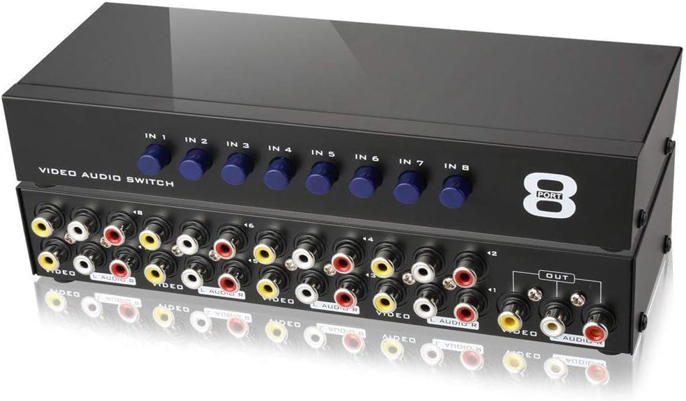 Amazon.com: axGear AV Switch Box Composite Selector 8 Port RCA Audio ...