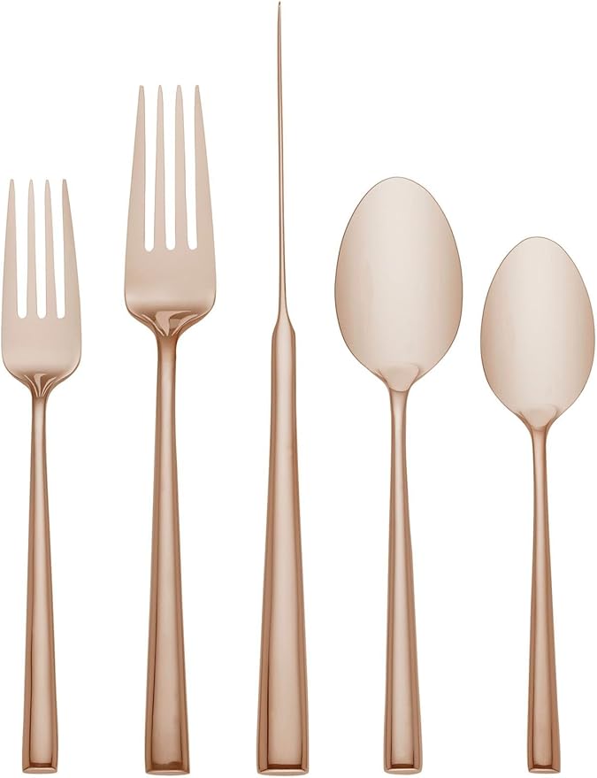 Amazon.com: Kate Spade New York Malmo Rose Gold 5 Piece Flatware Set
