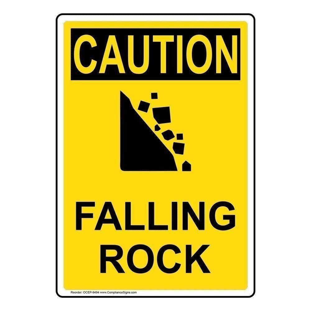 Amazon.com: ZMKDLL Caution Falling Rock Safety Sign Metal Sign Wall ...