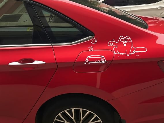 Amazon.com - Simon Cat Car Fuel Tank Cover Sticker - Cute Cartoon Vinyl ...