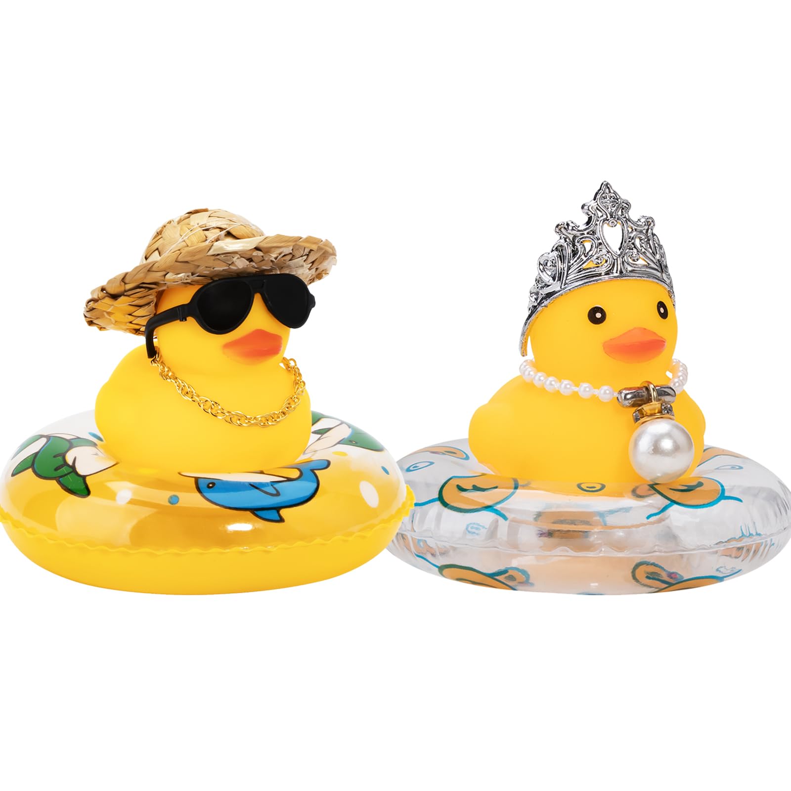 Amazon.com: wonuu Pack of 2 Rubber Ducks, King Crown Pearl Duck and ...
