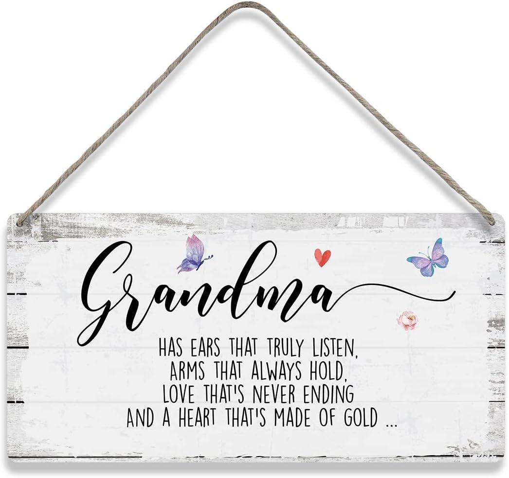Amazon.com: Funny Grandma Wooden Box Sign Plaque Grandma has Ears That ...