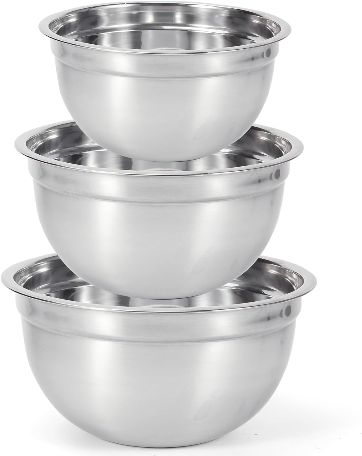 Juego de Tazones/Bowls de 3 Piezas (20, 22y 24 cm), 100% Acero ...