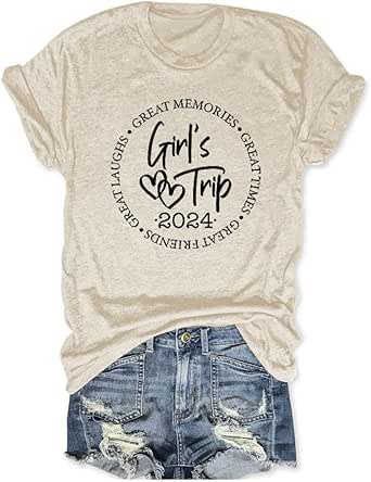 BVNTGSR Girls Trip T Shirts for Women 2024 Girls Weekend Shirt Sister Friends Travel Graphic ...