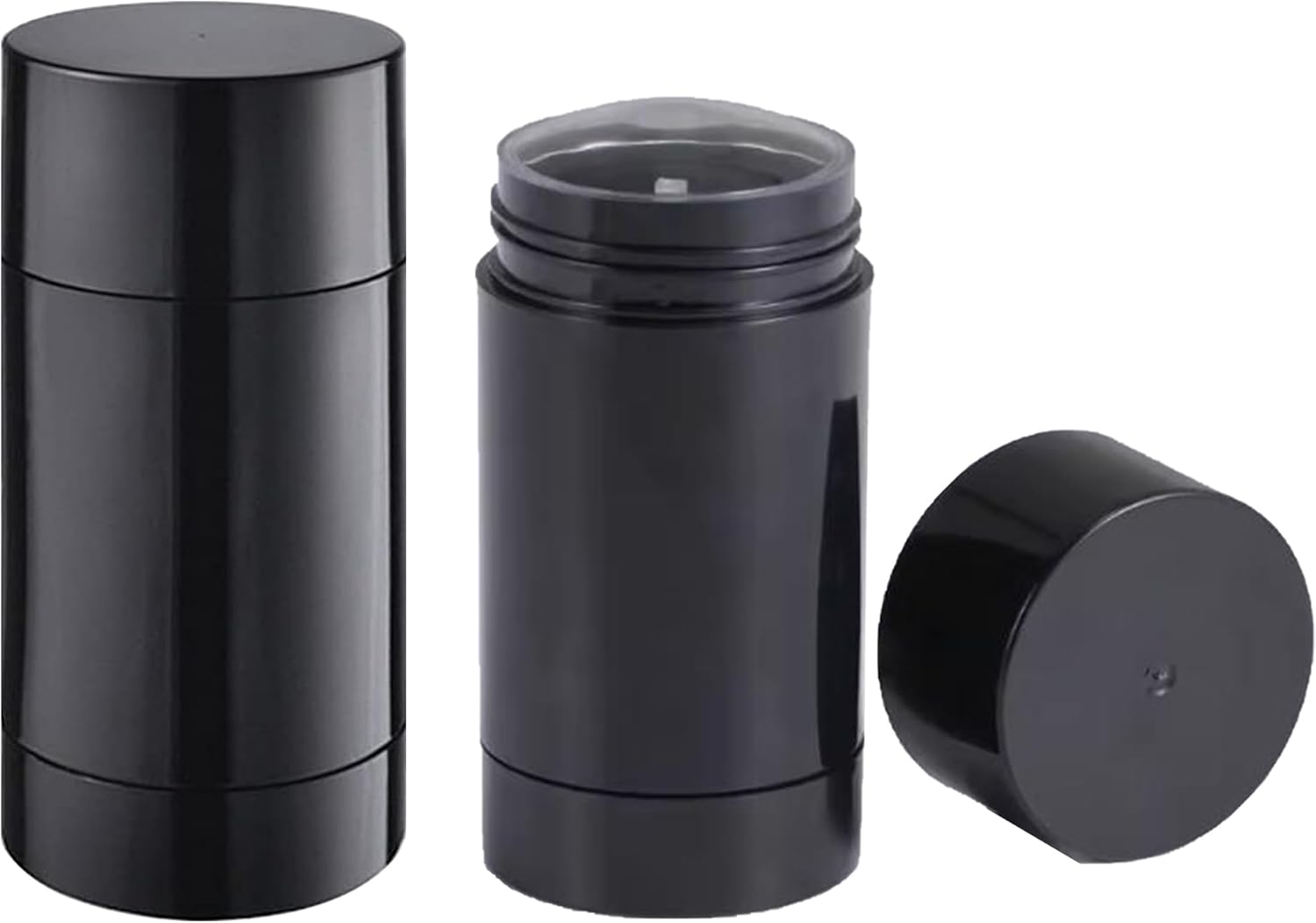 4 Pack 75ml/2.5oz Black Deodorant Containers Empty Plastic Twist Up ...