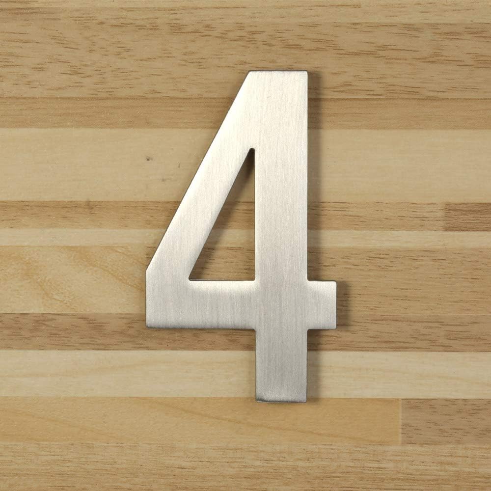 Amazon.com: 3 Inch Modern House Numbers, Brushed Silver Mailbox Number ...