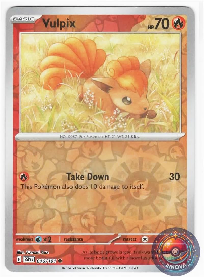 Amazon.com: Pokemon - Vulpix 016/191 – Surging Sparks – Reverse Foil ...