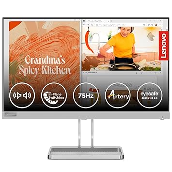 Amazon.in: Buy Lenovo L22i-40, 22 inch (54.6cm), IPS, FHD, 75Hz, Grey, 4ms, AMD FreeSync, 99% ...