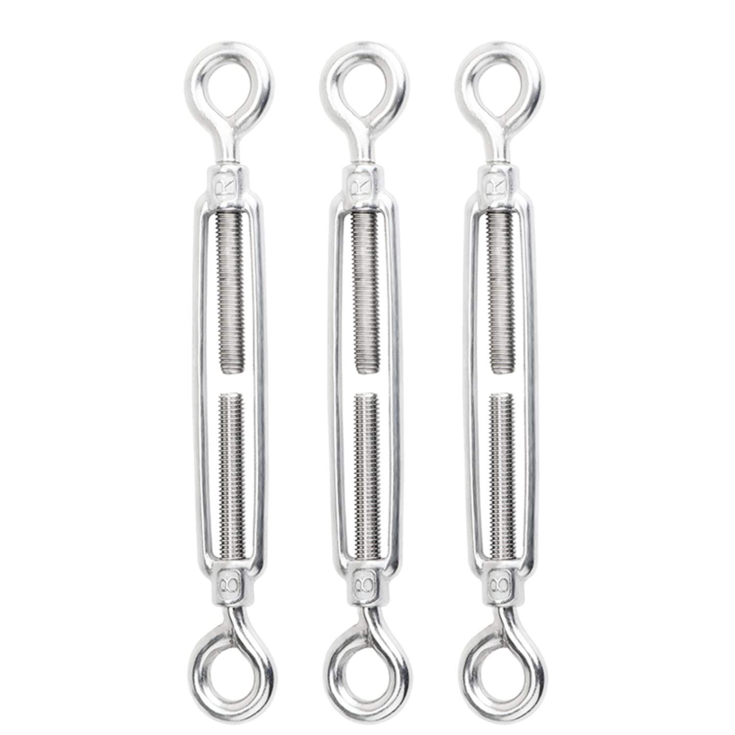 Amazon.co.jp: PHasz 3 個のステンレス鋼ターンバックルアイツーアイワイヤーロープテンショナー M8-M12 テントの設置、ケーブルの固定に使用,M10 : DIY・工具・ガーデン