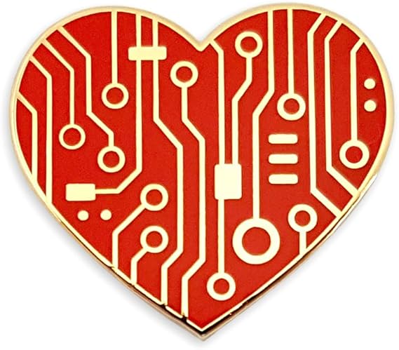 Amazon.com: Pinsanity Digital Heart Enamel Lapel Pin : Clothing, Shoes ...