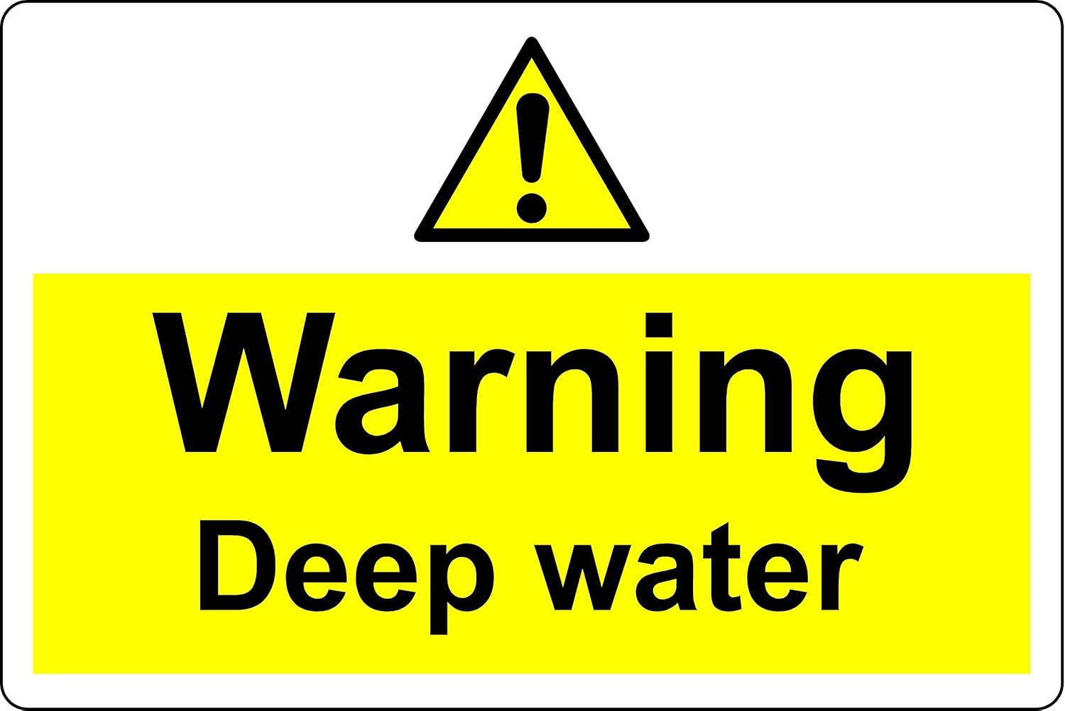 Warning deep water Safety sign - 1mm Plastic sign (300mm x 200mm ...