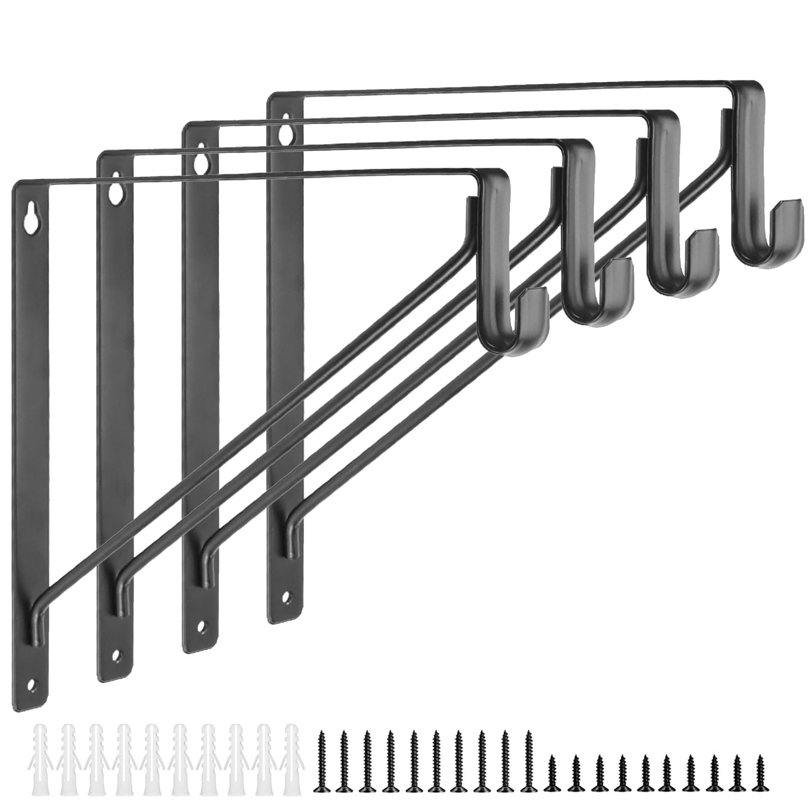 Snapklik.com : 4 Pack Closet Shelf & Rod Brackets, Heavy Duty Oval ...