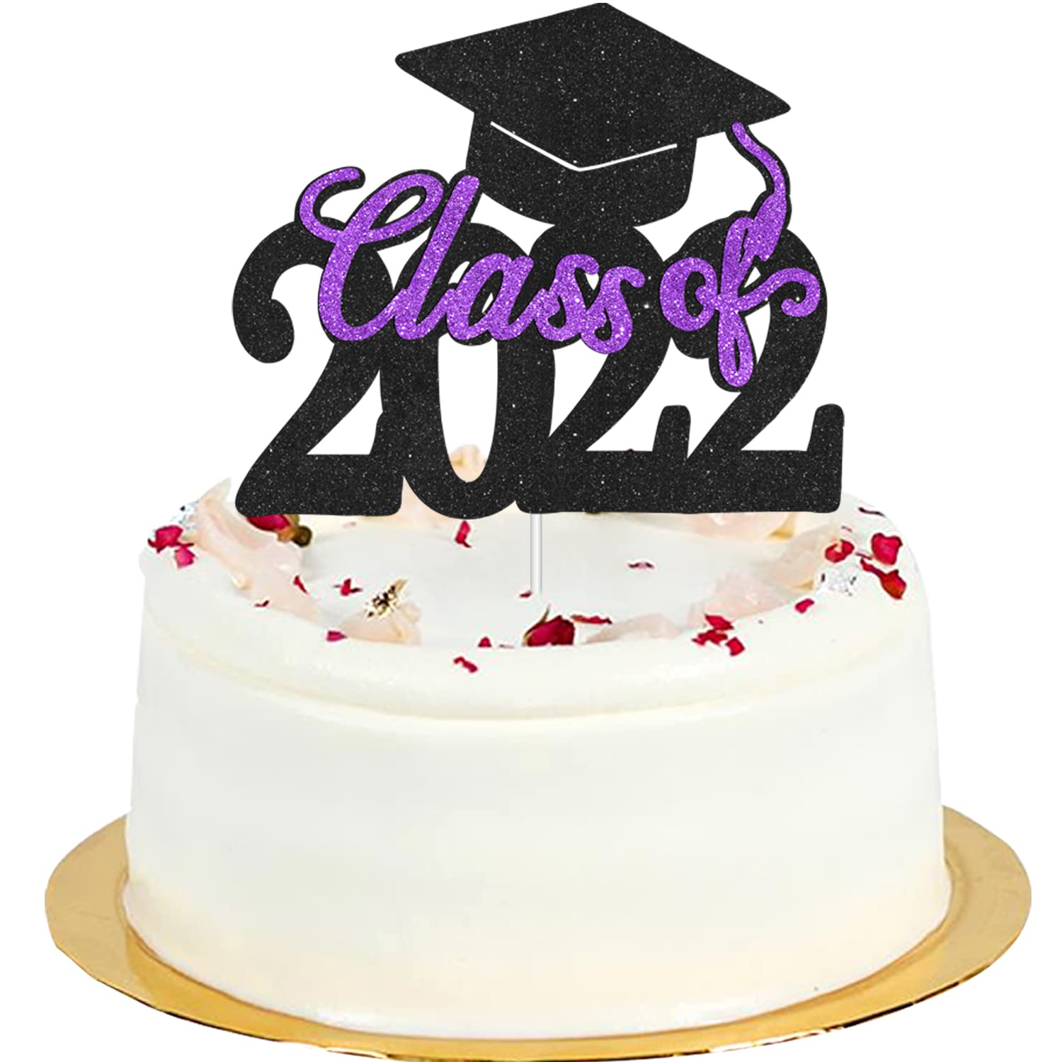 Buy Glitter Purple Class Of 2022 Cake Topper - Graduation Party ...