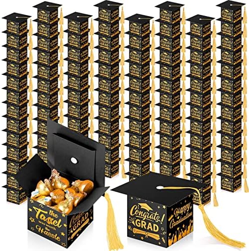Amazon.com: Crtiin 100 Pcs Graduation Candy Boxes with Tassel ...