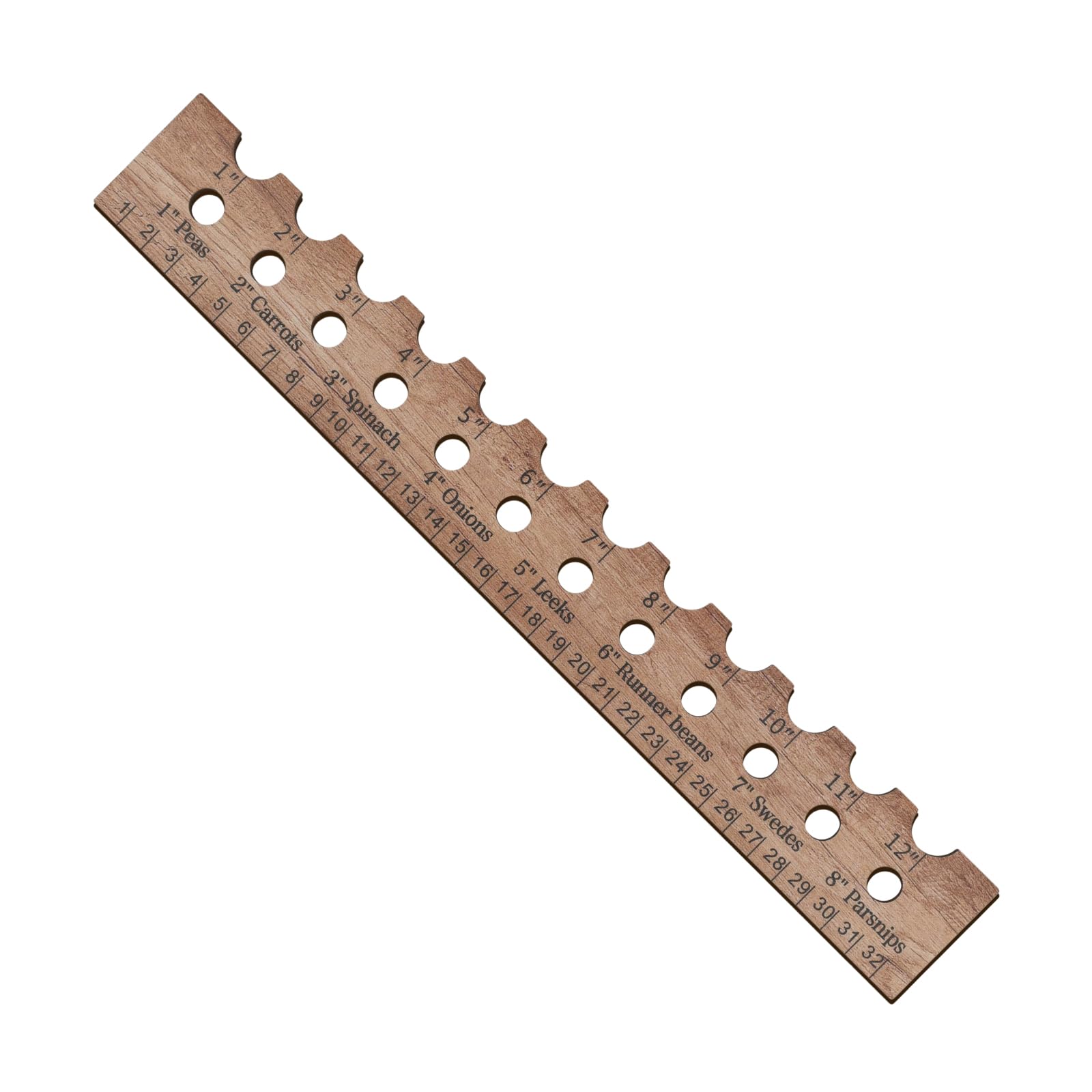 PEUTIER 13" Wood Seed Spacing Ruler with Holes, Wooden Planting Ruler ...