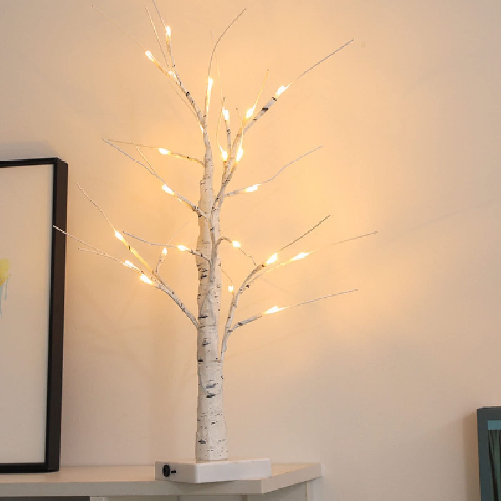 White Birch Wood Lighted Branches 4 Foot Lighted Birch Tree 400 Warm