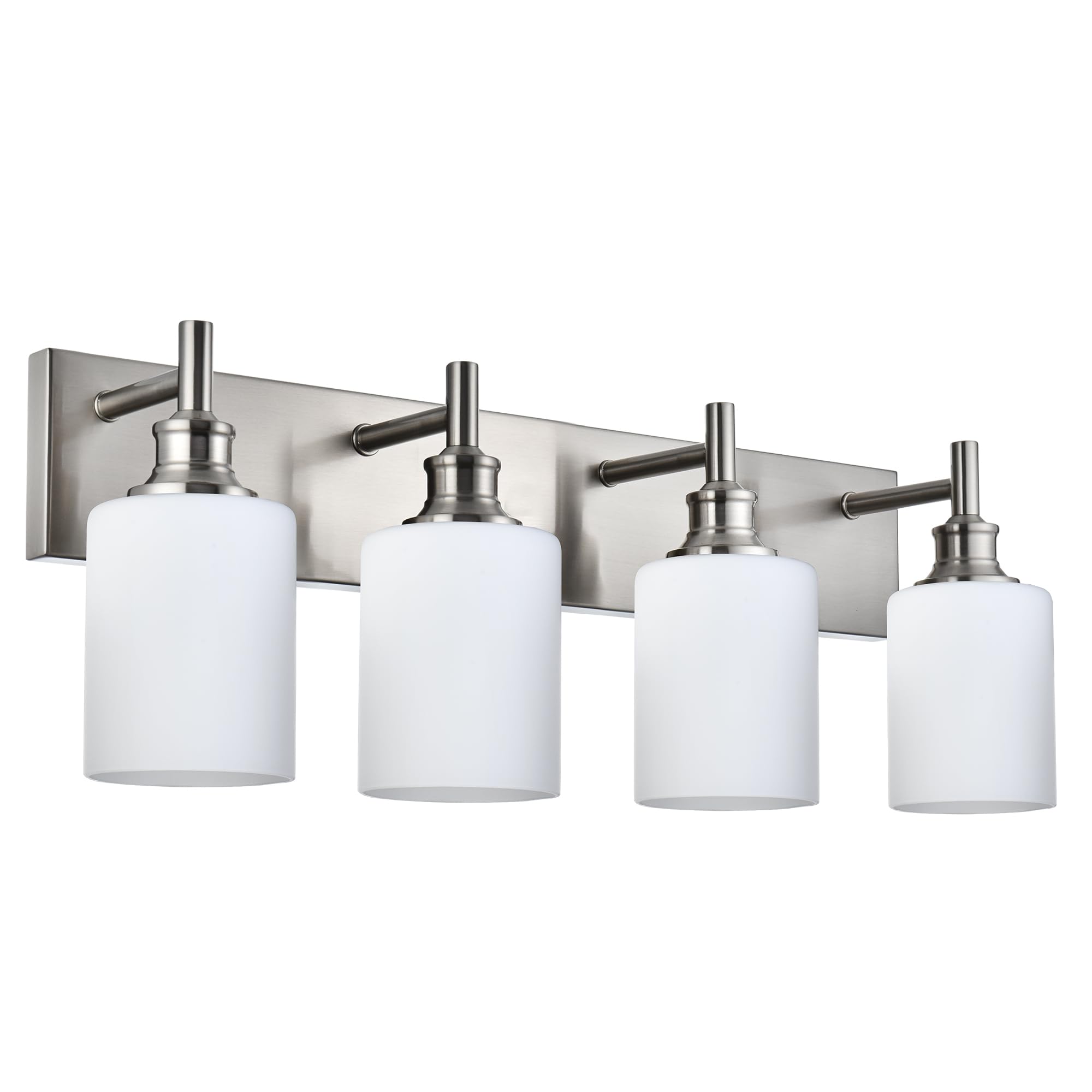 Wanluce Brushed Nickel Bathroom Lighting Fixtures over Mirror, 4 Light ...