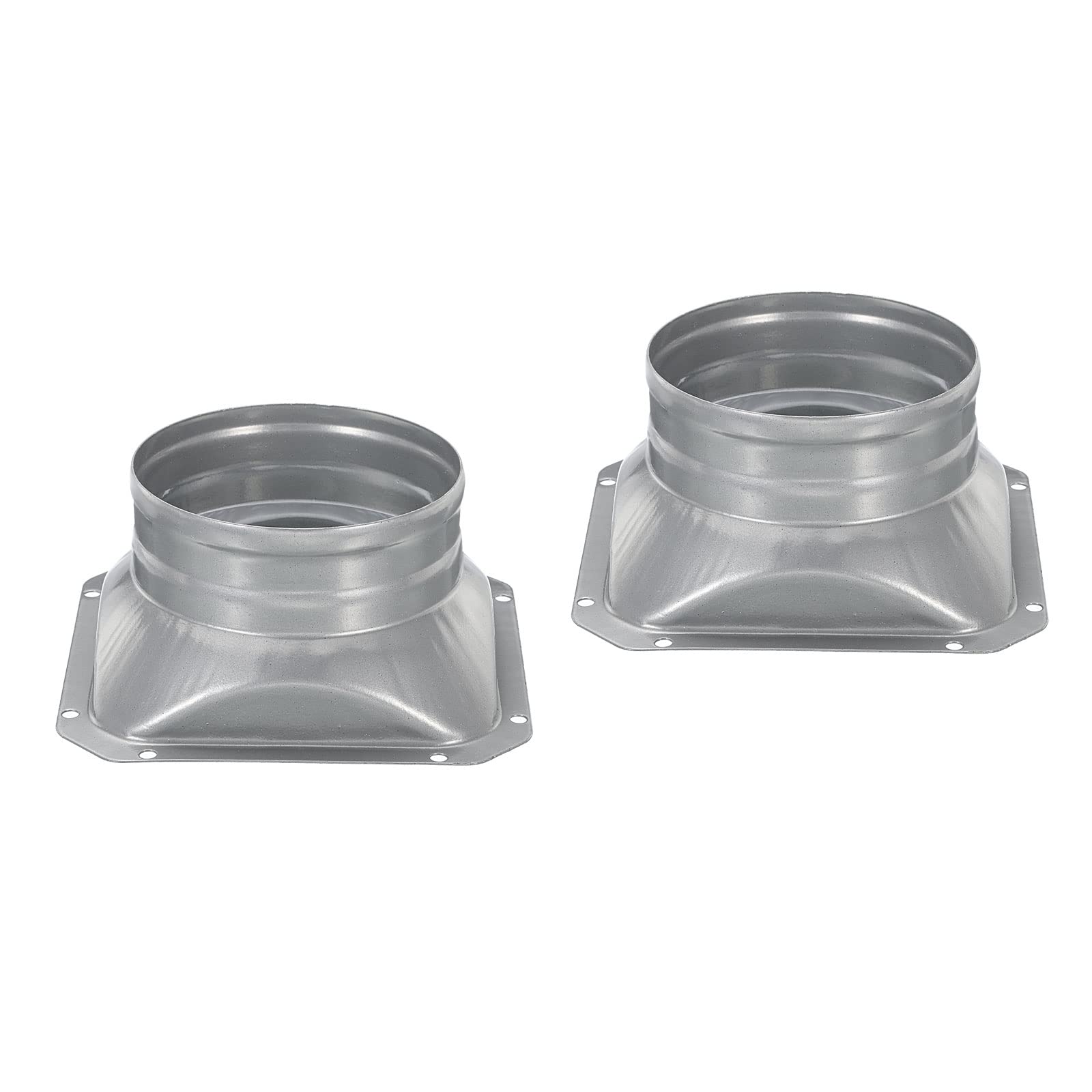 PATIKIL 4 Inch Duct Connector Flange, 2 Pack Metal Straight Pipe Flange ...