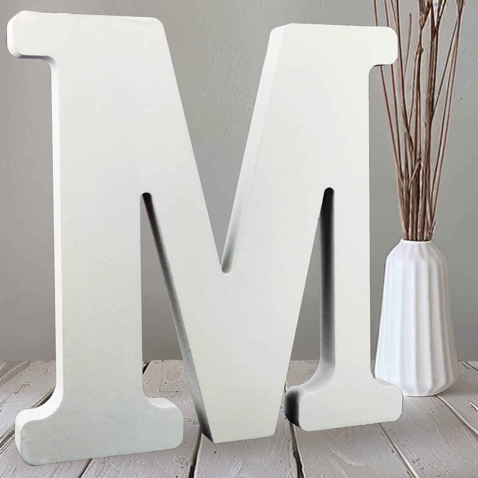Amazon.com: AOCEAN 10 Inch White Big Wood Letters, Unfinished Wooden ...