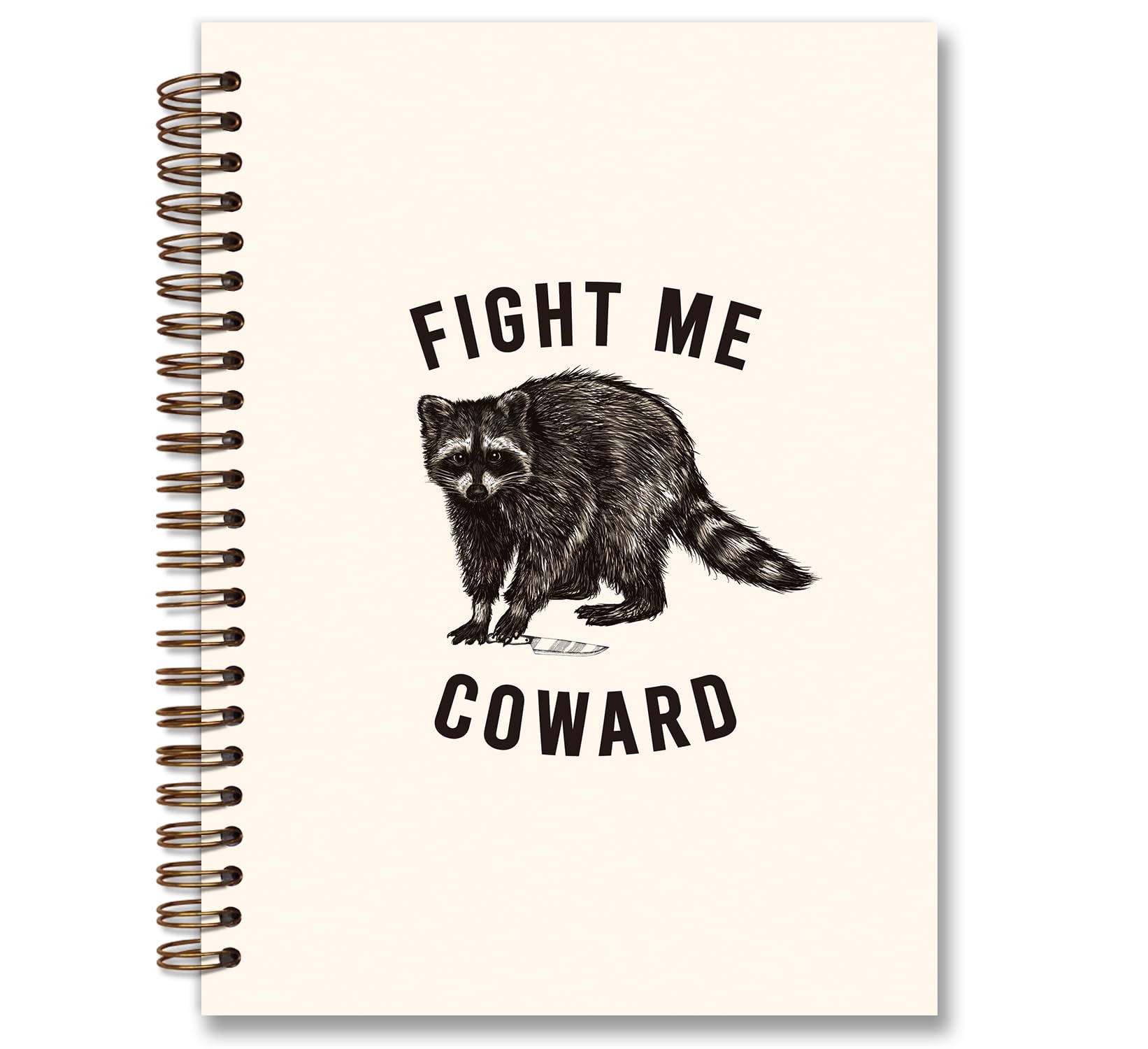Amazon.com : foedor Fight Me Coward Spiral Notebook,Murder Raccoon Gift ...