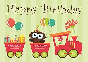 Amazon.com : Loccor 5x3ft Fabric Happy Birthday Party Backdrop Cartoon ...