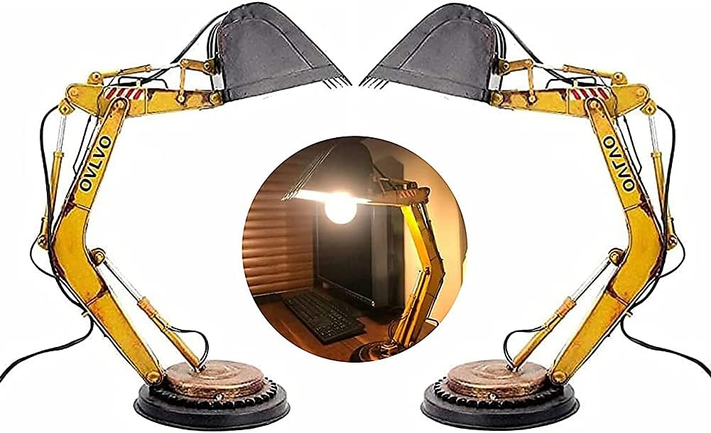 QNQA Industrial Design Excavator Desk Lamp, Creative Robotic Arm Table ...
