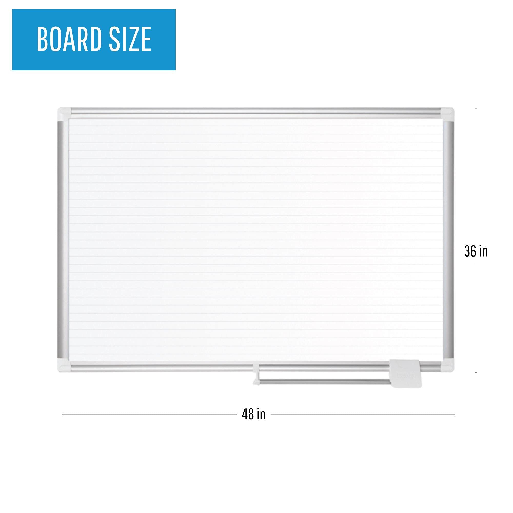 MasterVision Planning Board Magnetic Ruled Dry Erase, 36" x 48 ...