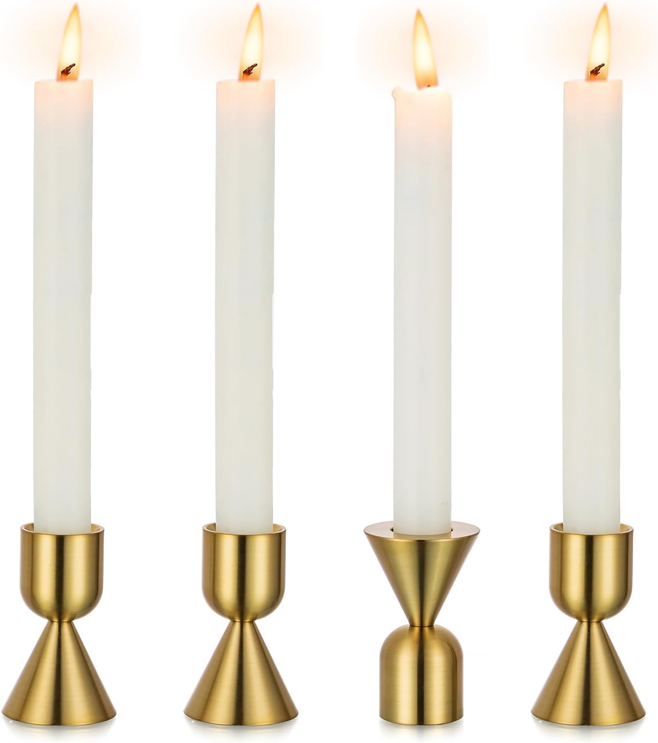Amazon.com: NUPTIO Candle Stick Candle Holder: 4 Pcs Gold Candlestick ...