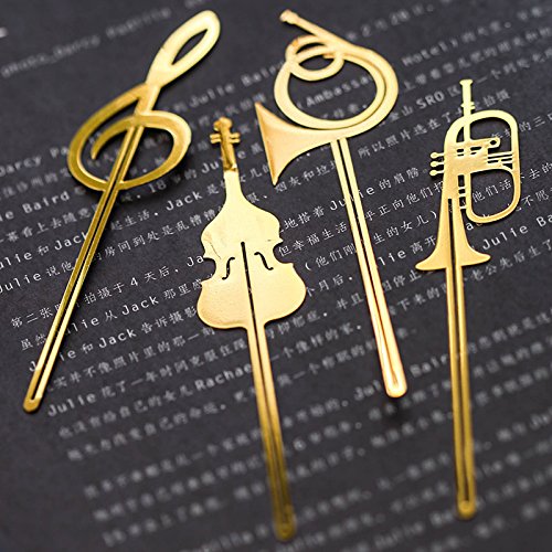 Generic Instent Style Bookmarks Music Note Book Mark Gold Plated ...
