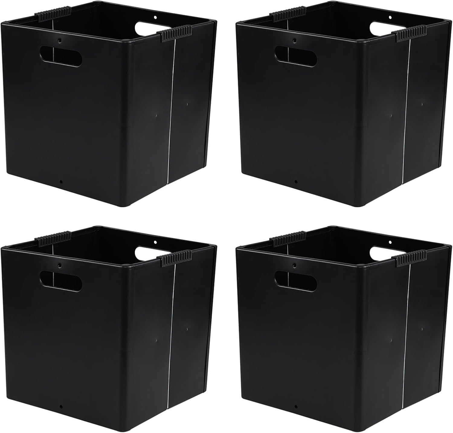 Dehouse 4 Pack Plastic Collapsible Storage Cube Boxes with Handle ...