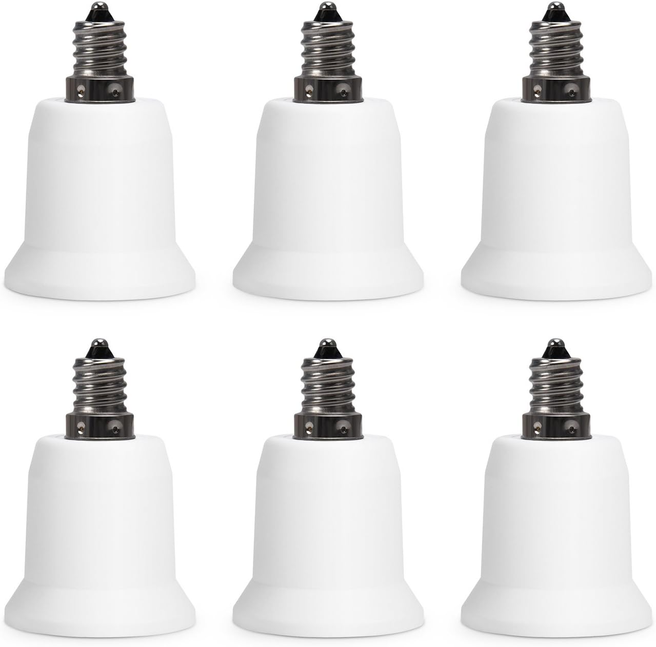 JACKYLED 6-Pack E12 to E26 E27 Adapter Chandelier Light Socket E12 to ...