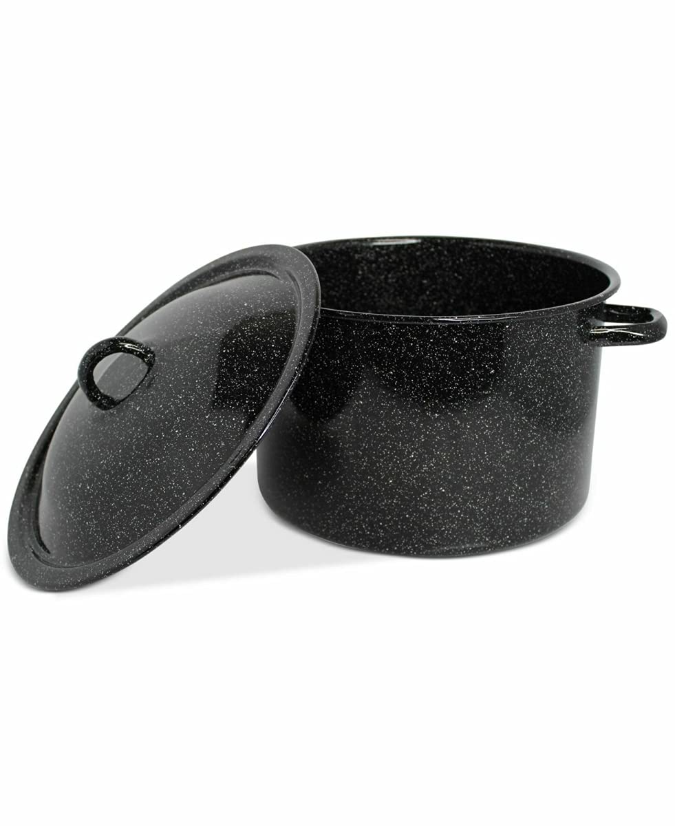 Mirro 16Qt Traditional Vintage Style Black Speckled Enamel on Steel ...