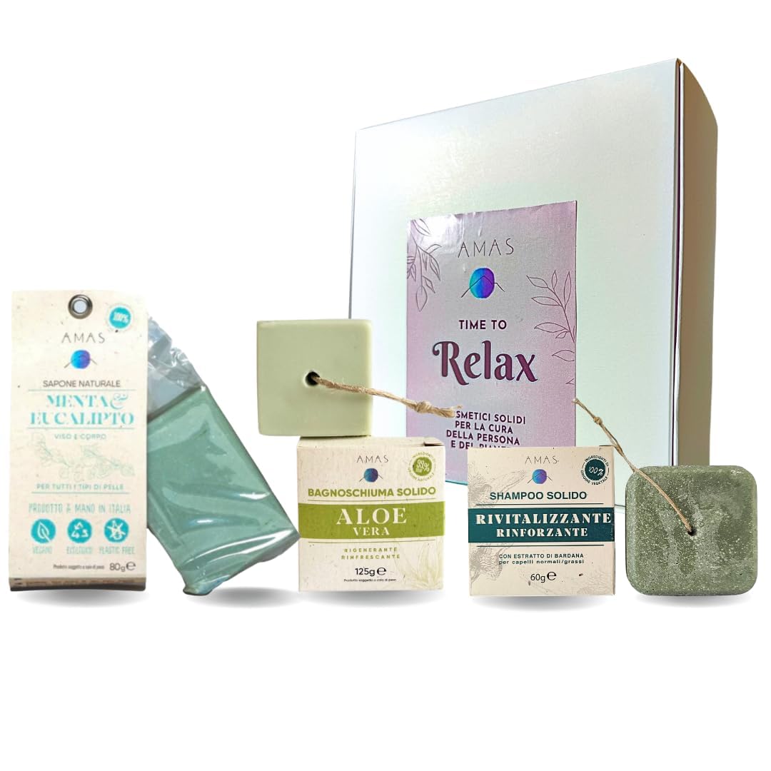 Eco Beauty box cofanetto Idea Regalo_ 3 pezzi-uomo/donna- AMAS- NATURALE-VEGAN -1 bagnoschiuma ...