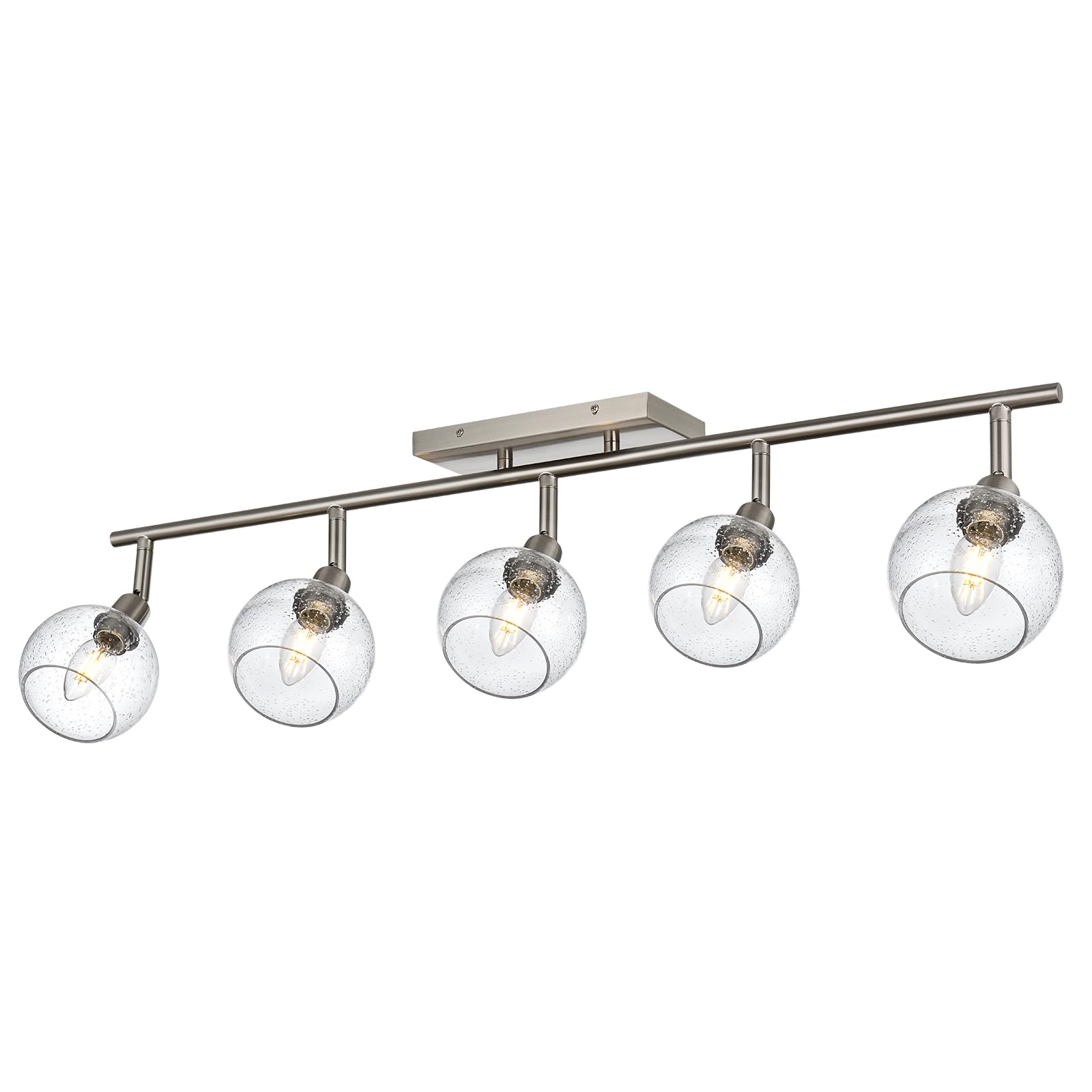 WINSHEN 5-Lights Ceiling Track Light Fixture Kit Hanging, Brushed ...