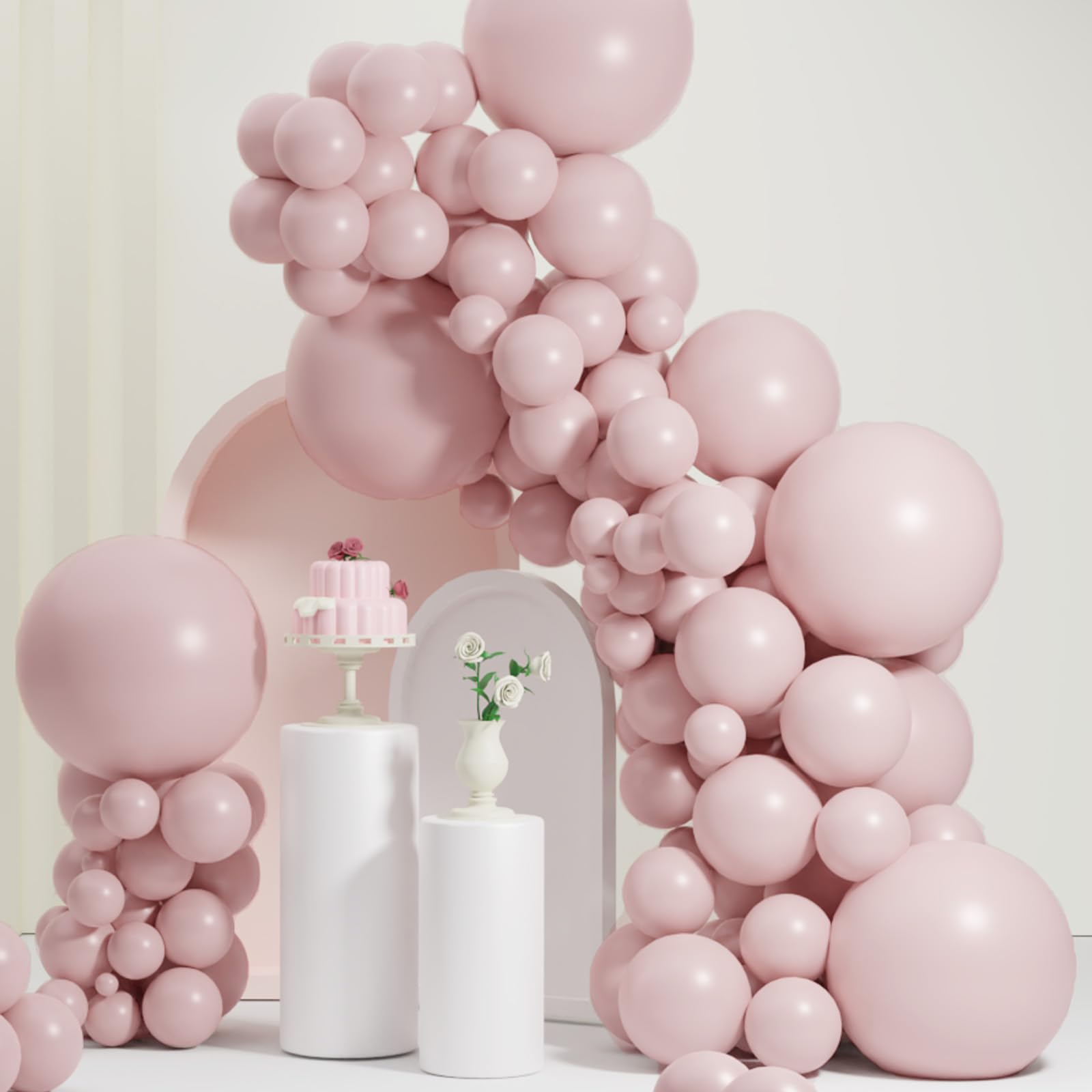 Amazon.com: Dusty Pink Balloons, Scmdoti Pale Pink Balloons Different ...
