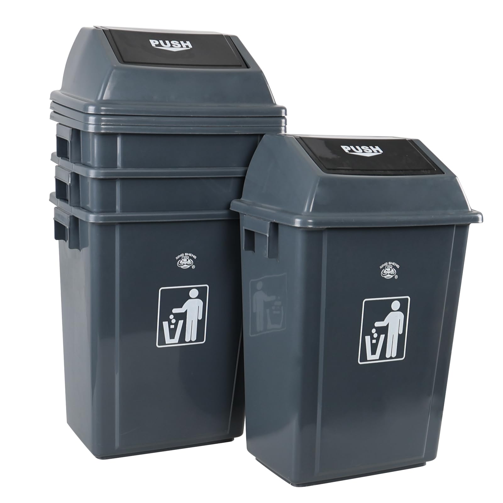 Amazon.com: Kiddream 4 Pack 13 Gallon Garbage Can with Swing Lid, Large ...