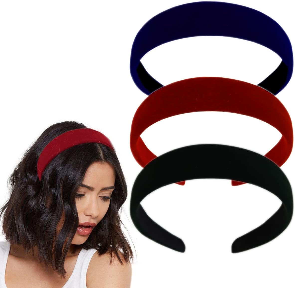 DonLeeving 3 PCS Hairbands,Elastic Padded Headband Vintage Alice Band ...