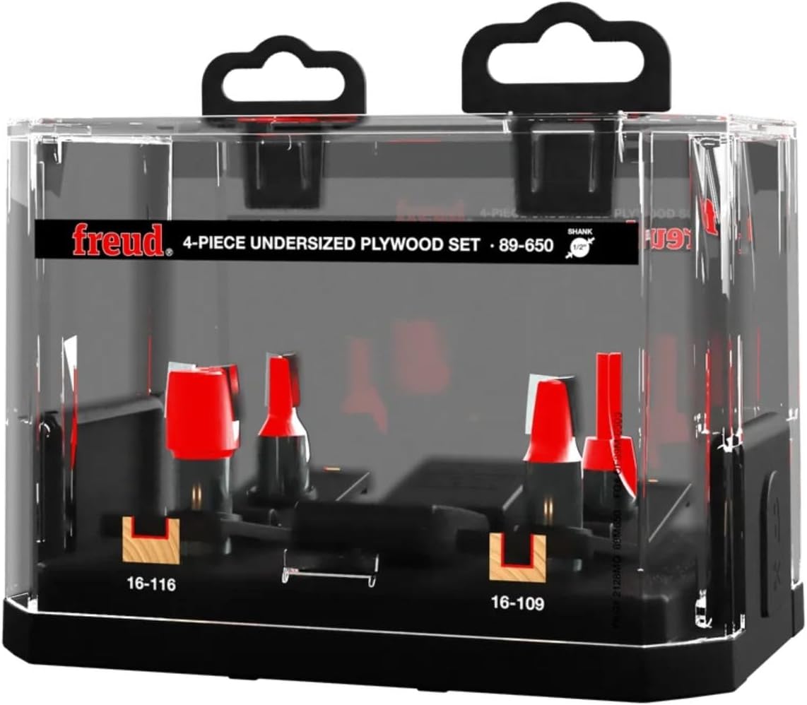 Freud 4 Piece Undersized Plywood Bit Set - Ideal for Routing Accurate ...
