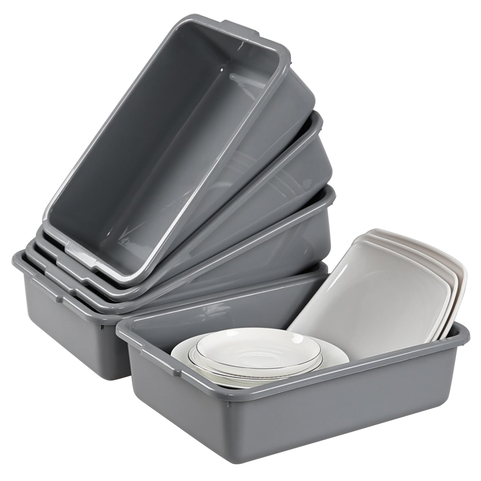 Cement Mixer Pan Doryh 4-Pack 8 L Small Commercial Bus Tub, Grey Dish ...