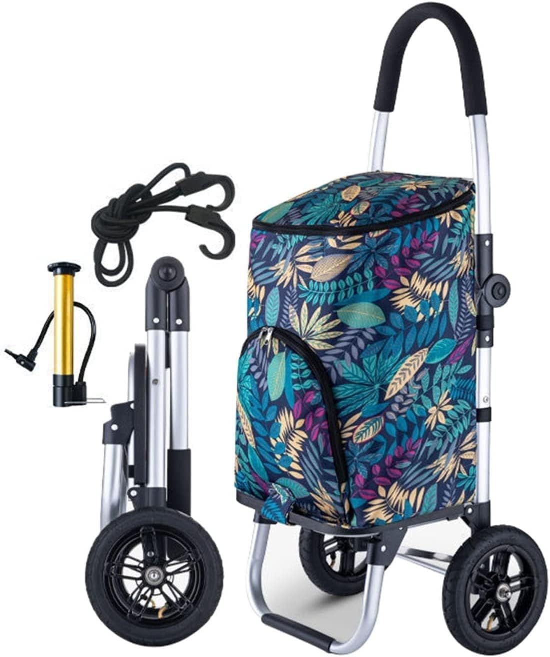 Amazon.com: Folding Shopping Cart with Swivel Wheels for stair Foldable Shopping Trolleys ...