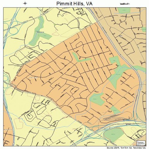 Amazon.com: Large Street & Road Map of Pimmit Hills, Virginia VA ...
