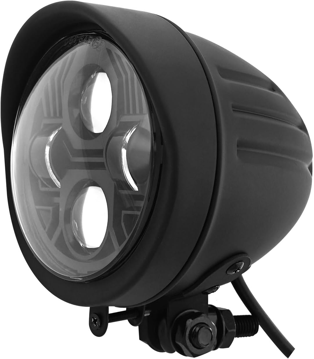 Amazon.com: FATECIM 5.75" Round Motorcycle LED Headlight with Visor 5 3 ...