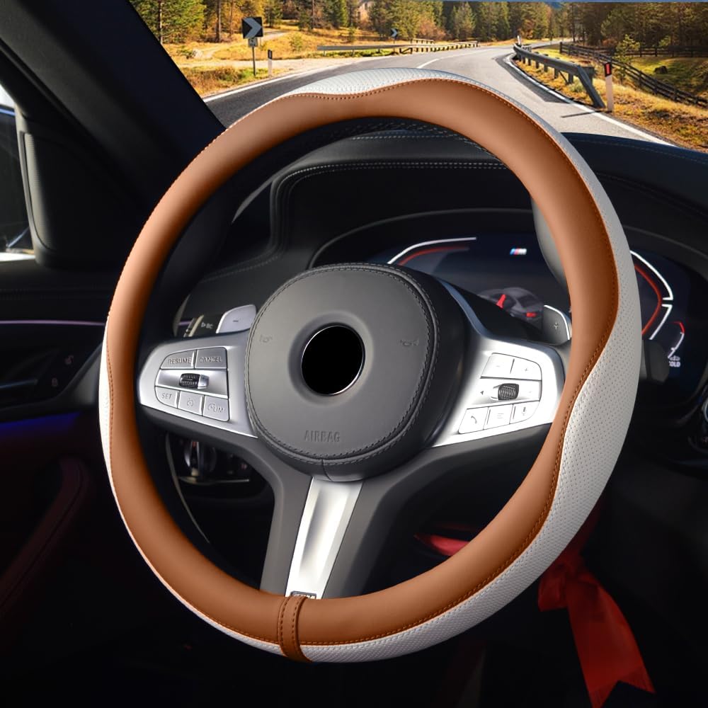 Amazon | ハンドルカバー sサイズ 軽自動車 ステアリングカバー 滑り止め 汎用 フィット感 通気性がよい 手触り感 PUレザー 1p ...