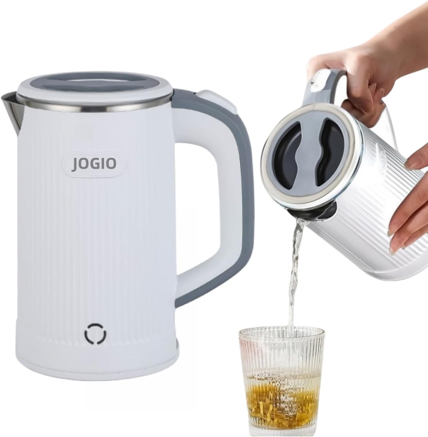 Amazon.co.jp : JOGIO【2023革新版】 電気ケトル コーヒー ドリップケトル 0.8L 60Hz 600W 電気ケトル 湯沸かしケトル ステンレス製 (急速湯沸かし/空焚き ...