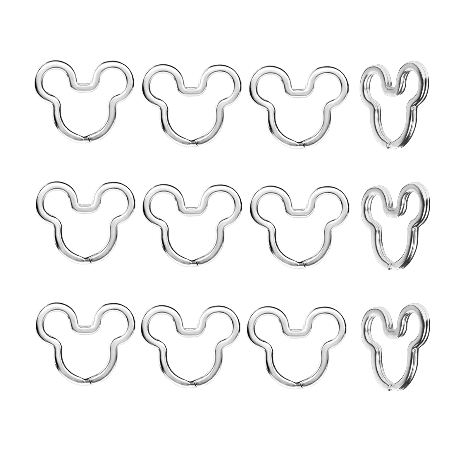 Amazon.com: 12pcs Creative Key Ring Keychain Mouse Shape Silver Metal ...