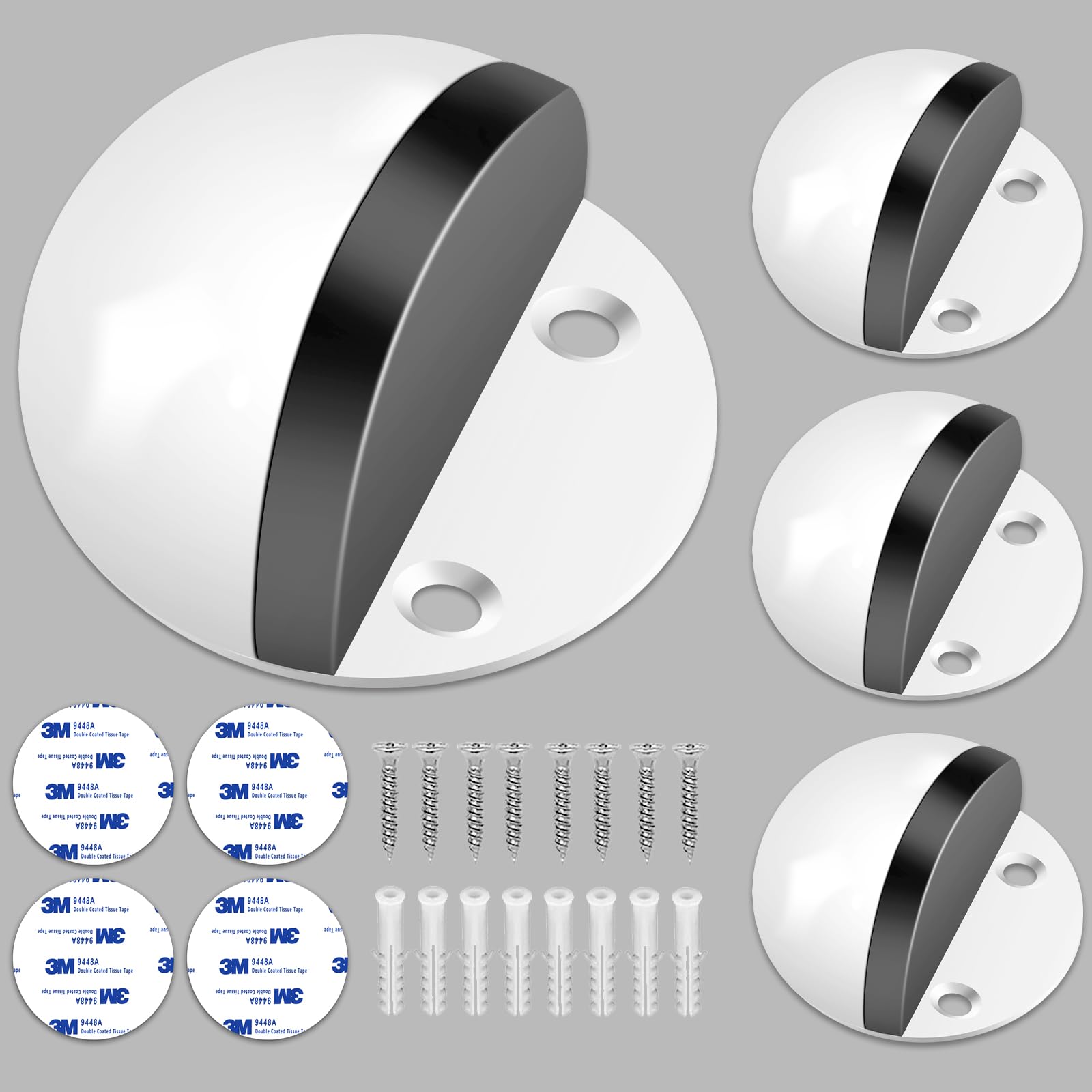 Snapklik.com : 4 Pack Door Stoppers, Self Adhesive Floor Door Stop No ...