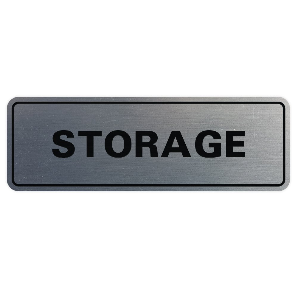 Amazon.com : Standard STORAGE Door/Wall Sign - Silver - Small (1 Pack ...